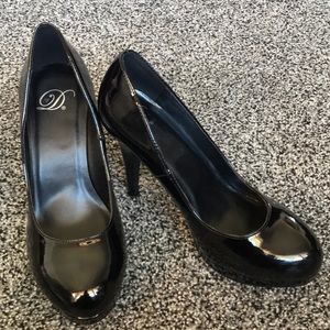 Heart In D | Shoes | Heart In D Black Patent Leather Platform Heels ...